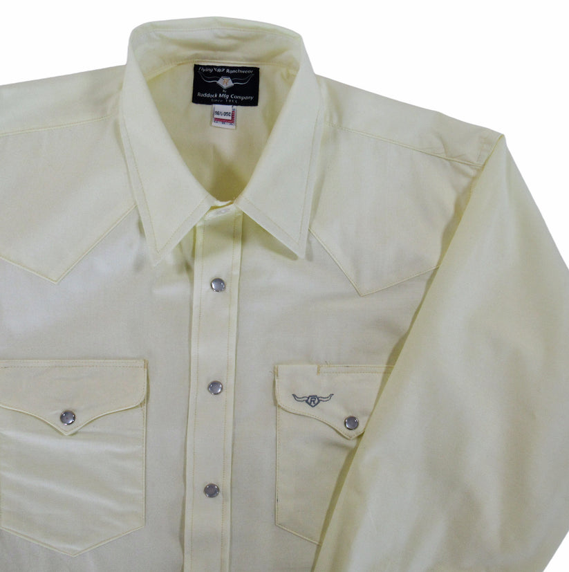 Flying R Ranchwear - Western Solid - Pale Yellow - Long Sleeve Snaps ...